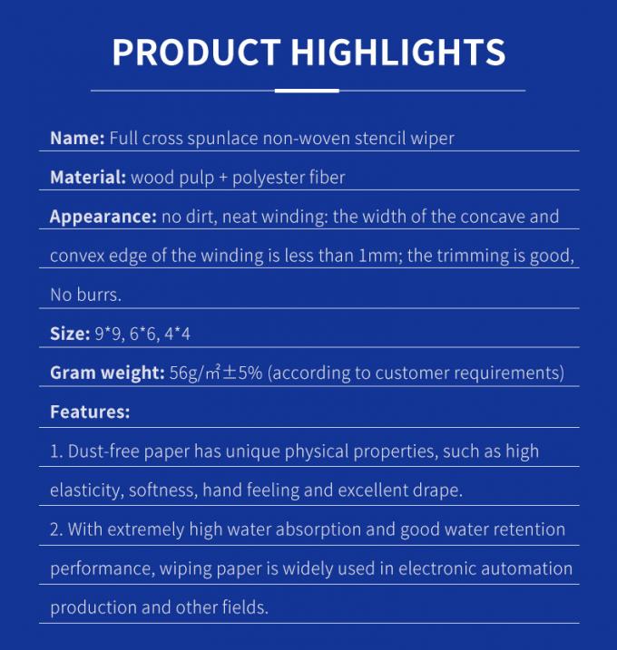 Industrial Clean Room Smt Stencil Wipes For Screen Cleaning