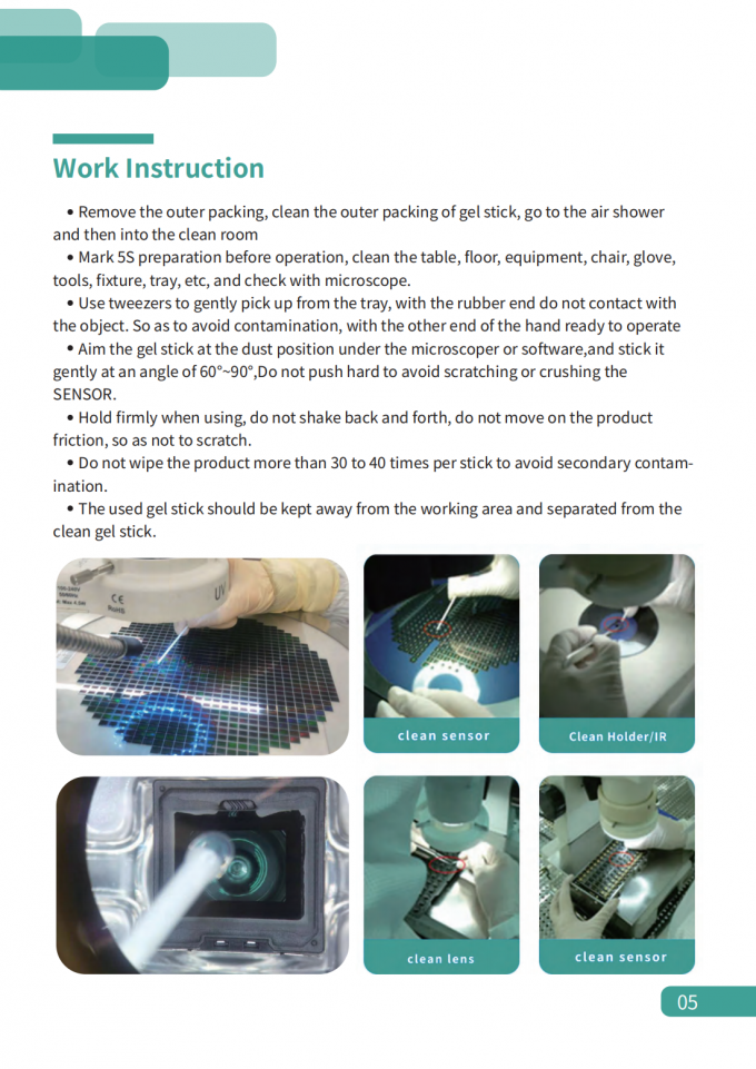 Compact And Flexible Adhesive Silicone Gel Sticky Cleanroom Swab With ...