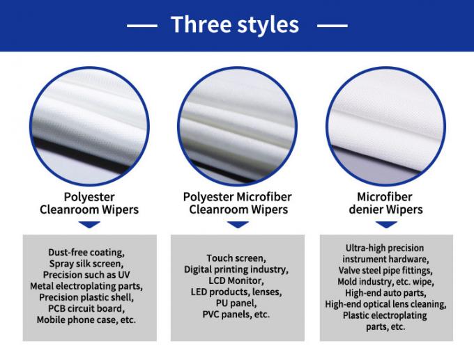 100% Polyester 110gsm Lint Free Disposable Cloths 9x9 Class 100 Anti ...