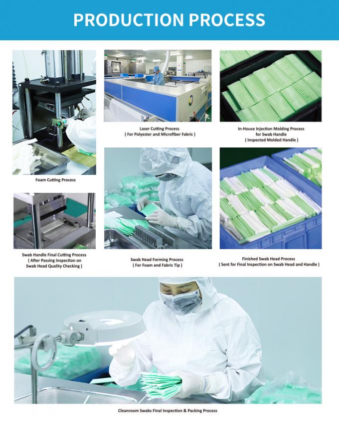 Round Head Cleanroom Swab Polypropylene Small Cotton Buds Microfiber ...